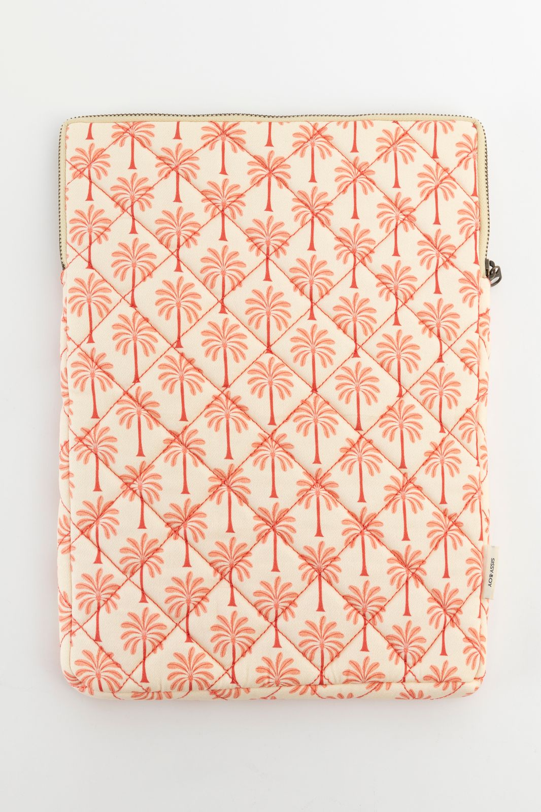 Beige laptophoes met rode palmboomprint - Homeland | Sissy-Boy