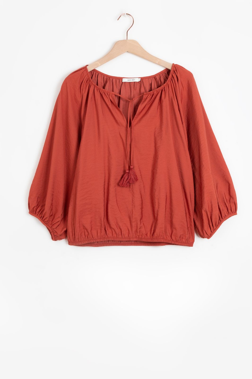 Rode top met pofmouwen - Dames | Sissy-Boy