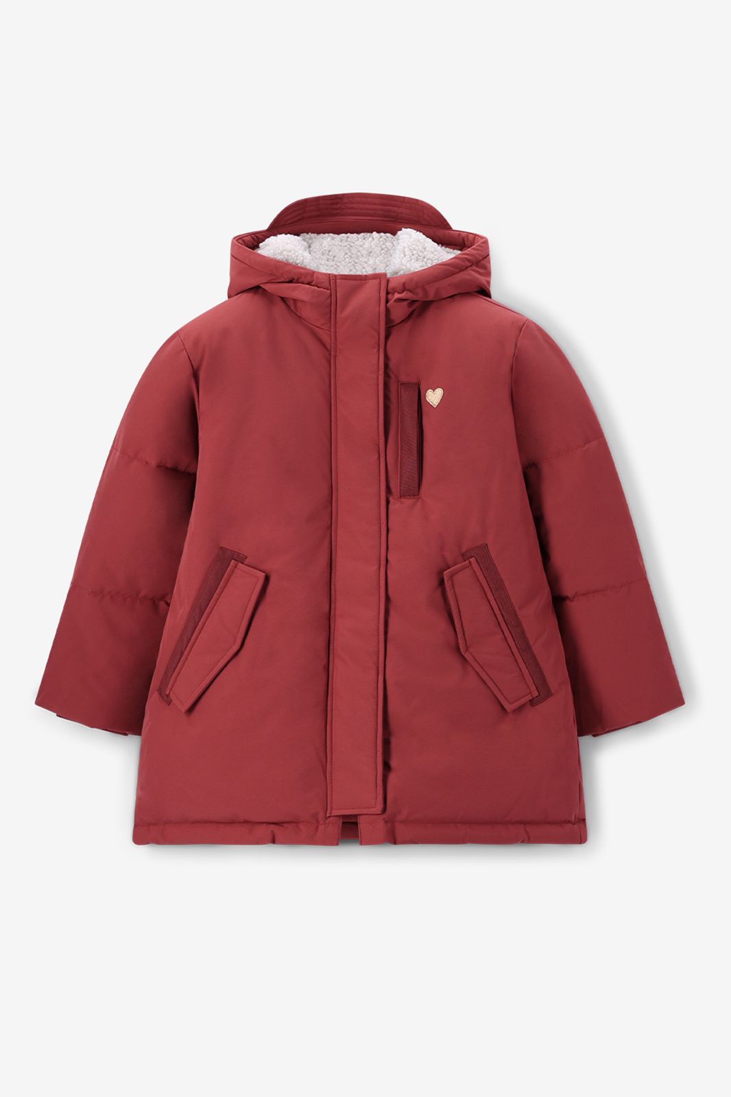 Donkerrode technische parka jas