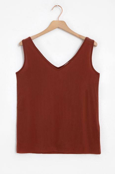 Donkerrood cupro singlet - Dames | Sissy-Boy