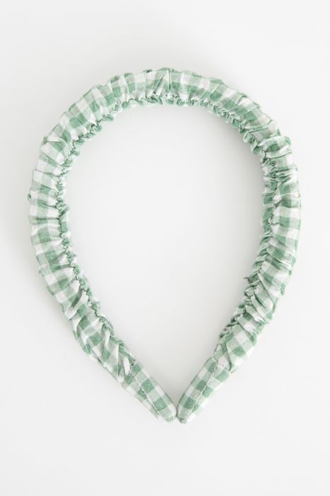 Groene haarband met vichy ruit